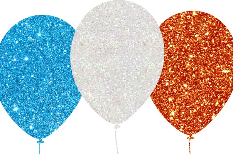 Glitter Balloons Clipart Glitter Balloon PNG Digital - Etsy