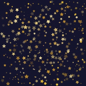 Starry Night Digital Paper Backgrounds, Celestial Digital Paper, Gold ...