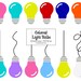Light Bulb Clipart, Colored Light Bulbs Clip Art, Edison Lights ...