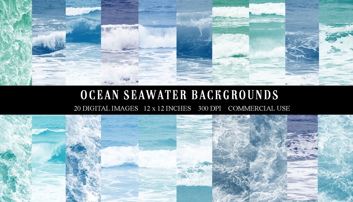 Ocean Sea Water Digital Papers Pool Water Background | Etsy