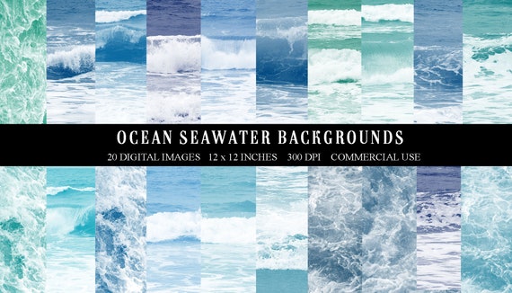Ocean Sea Water Digital Papers Pool Water Background | Etsy