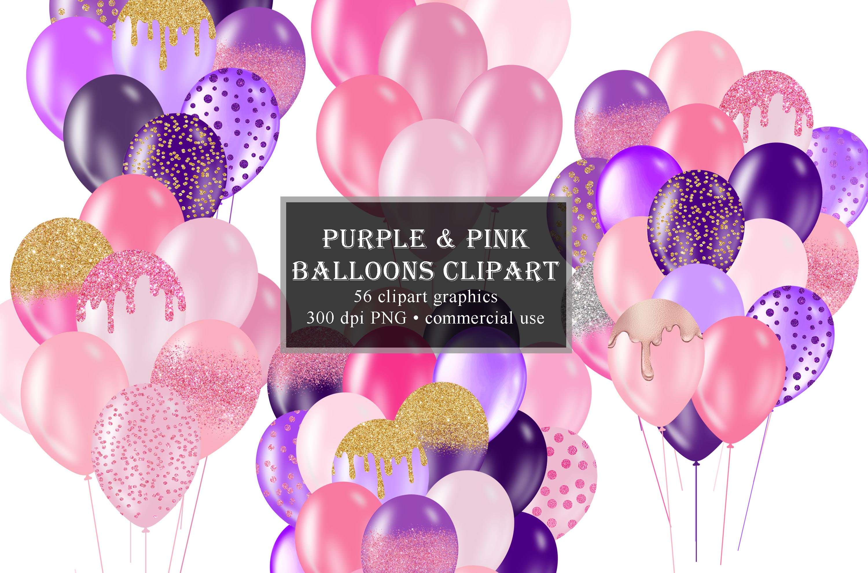 Purple Birthday Balloons Clip Art