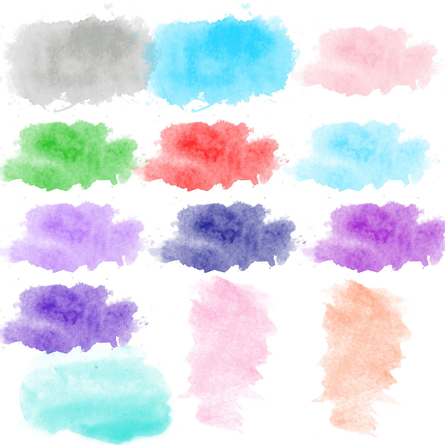 Watercolor Clipart Watercolor Clip Art Watercolors Textures | Etsy