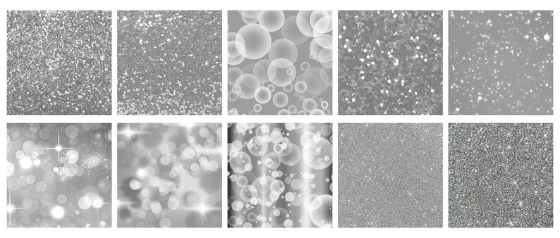 Silver Glitter and Bokeh Lights Digital Papers Shimmer - Etsy