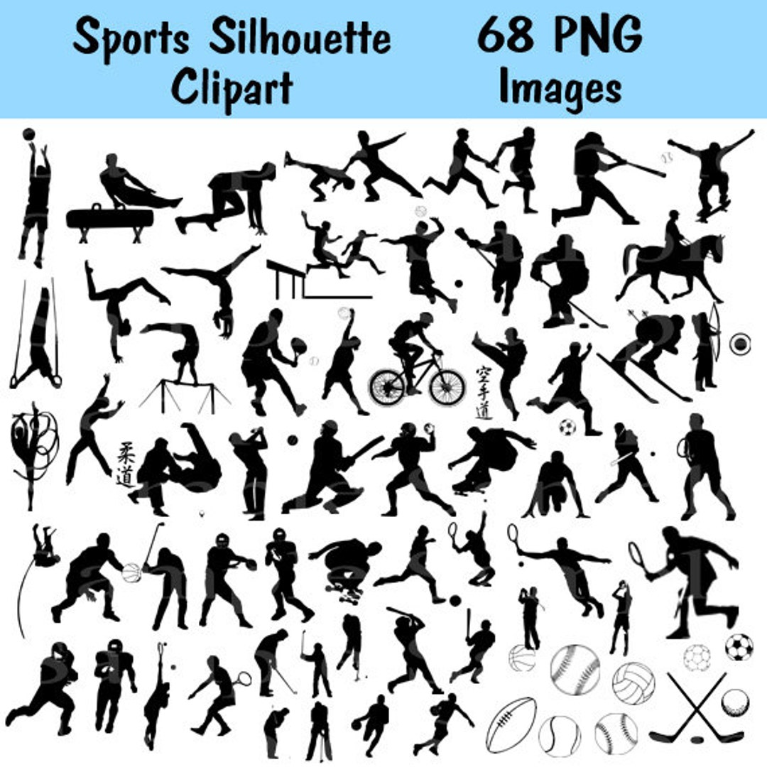 Sports Silhouette Digital Clipart , INSTANT DOWNLOAD Sports Clip Art ...