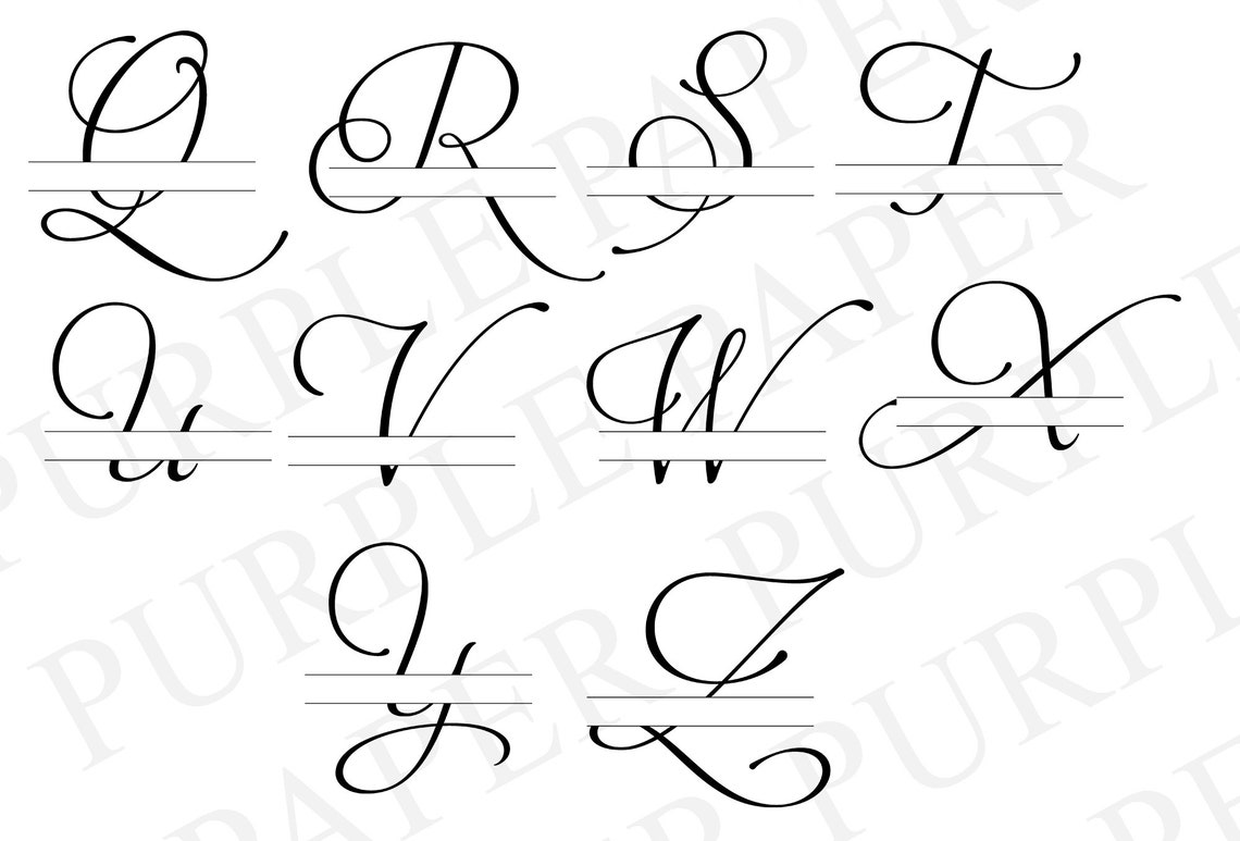 Split Monogram Svgdxfpngjpeg Split Script Monogram Frame - Etsy