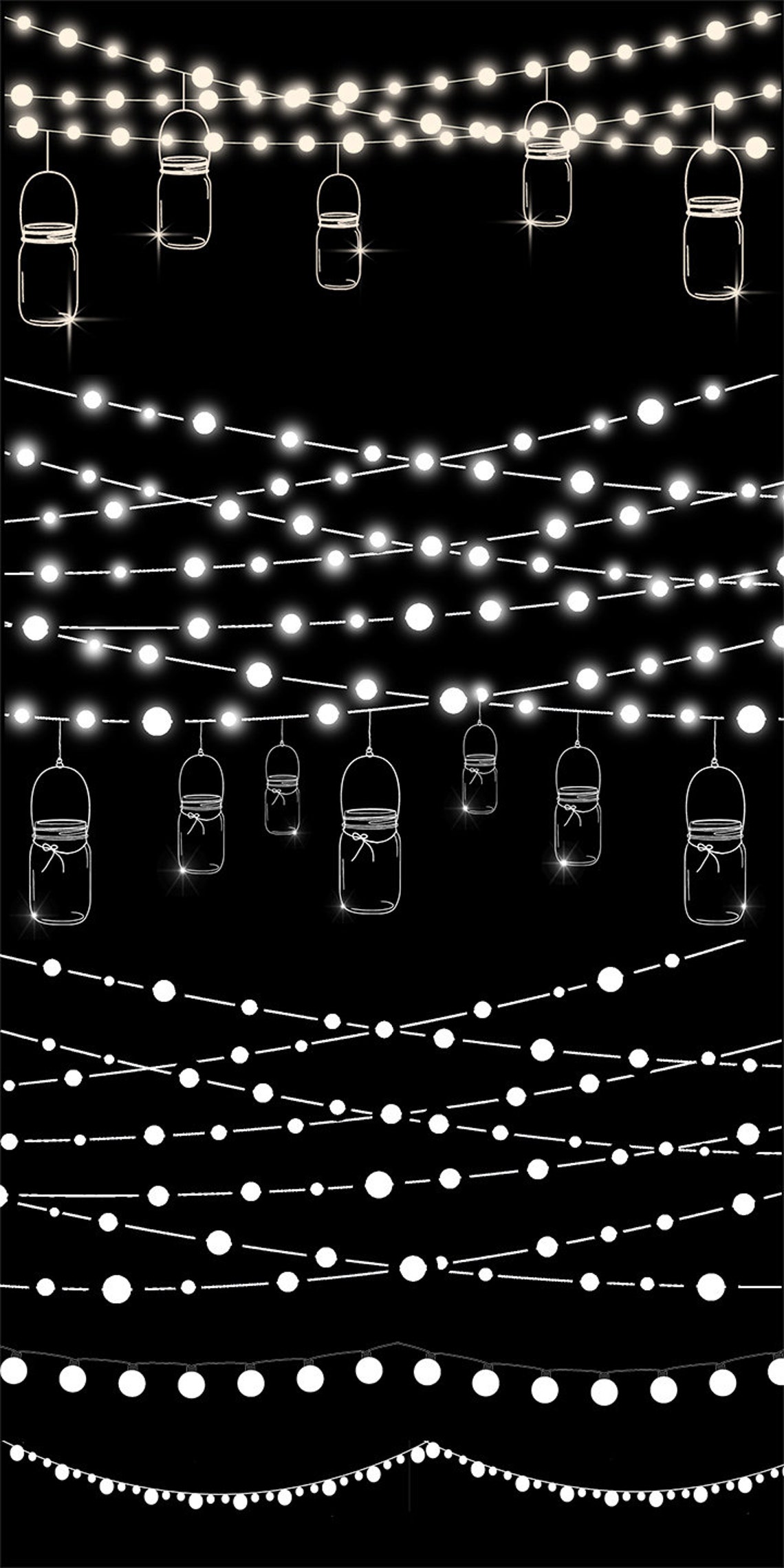 Mason Jars and String Lights Clipart Fairy Lights Clip Art - Etsy