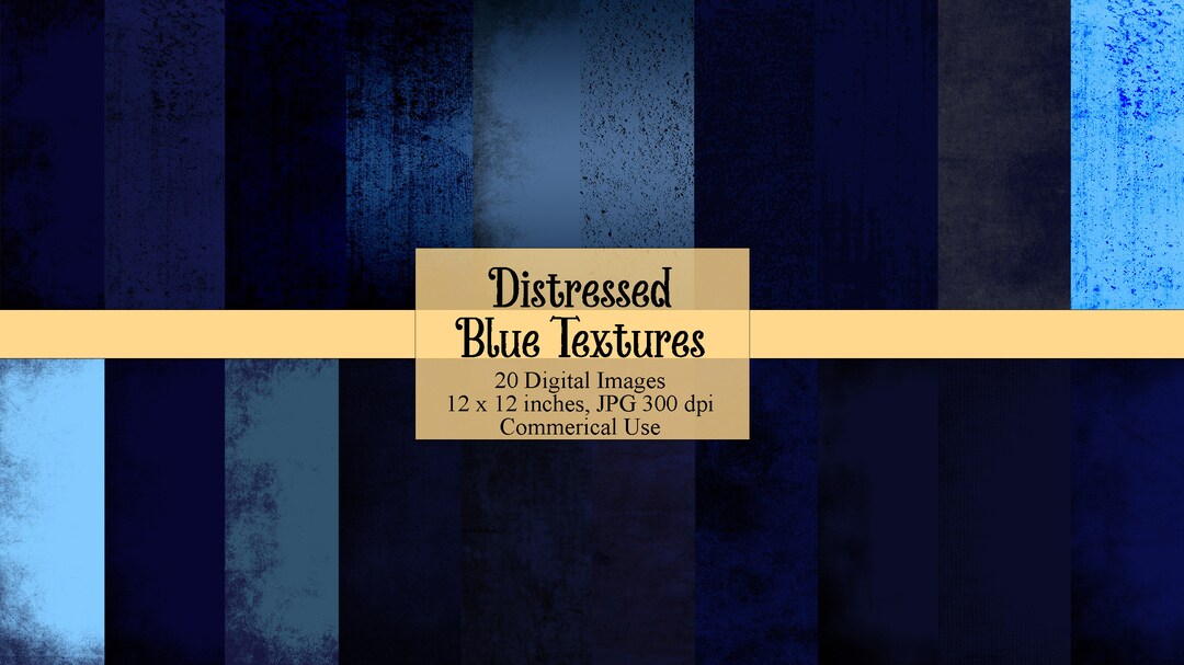 Distressed Blue Textures Digital Paper, Dark Grunge Textures, Gritty ...