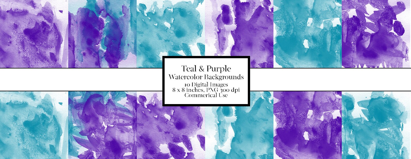 Teal and Purple Watercolor Background Clipart Watercolor - Etsy