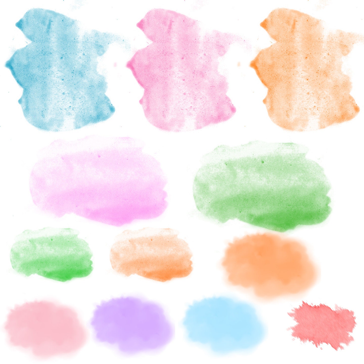 Watercolor Clipart Watercolor Clip Art Watercolors Textures | Etsy