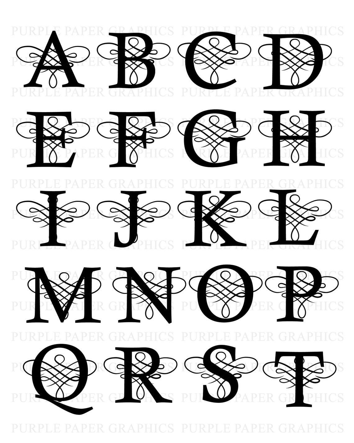 Monogram SVG DXF PNG Jpeg Monogram Frame Alphabet With - Etsy