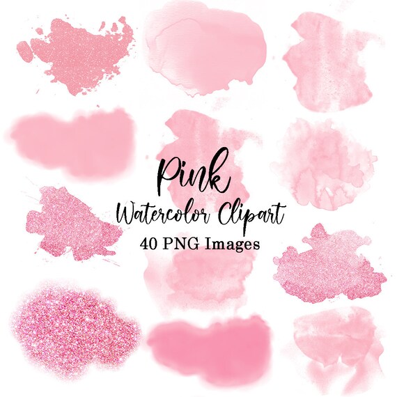 Watercolor Clipart 9 Pink Watercolor Brush Clip Art - Etsy