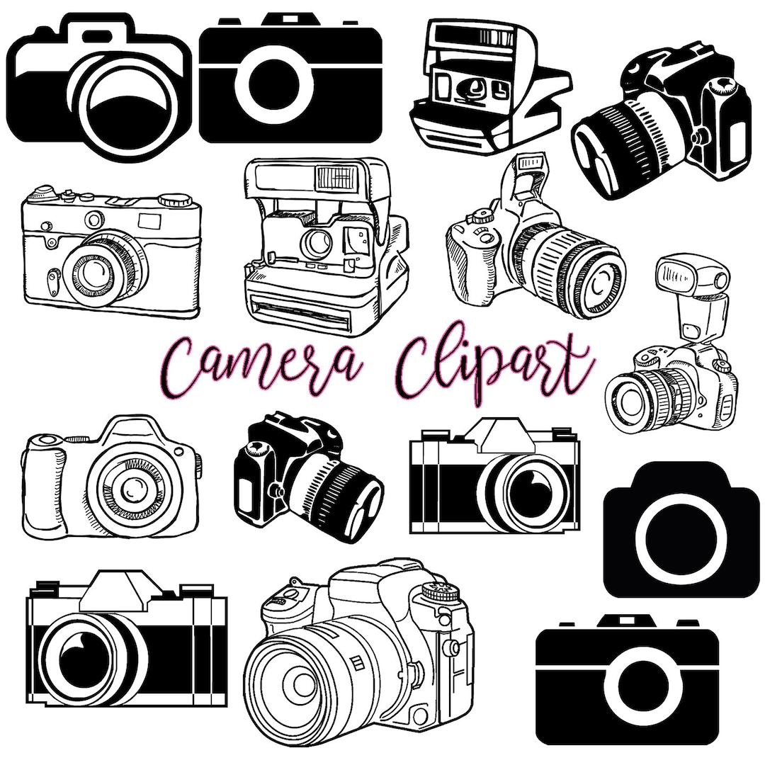 Camera Clipart Photography Clip Art Logo Elements Stamps - Etsy