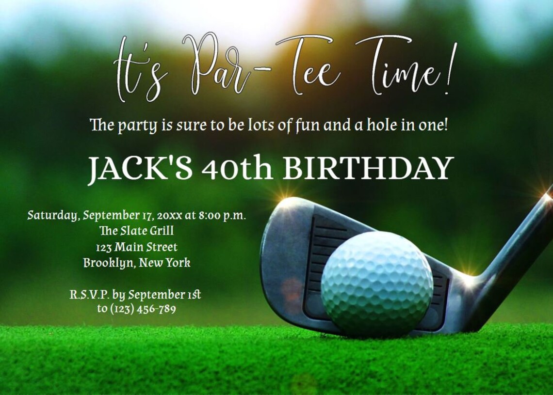 Golf Birthday Invitation Party 8 Surprise Birthday Invite - Etsy