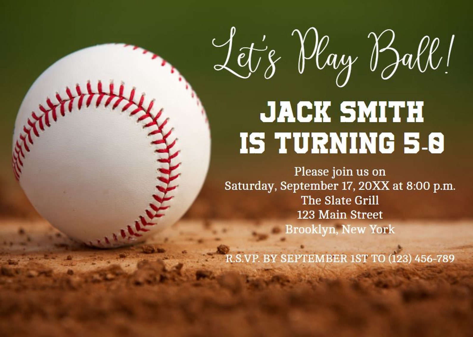 Baseball Birthday Invitation Party Surprise Birthday Invite - Etsy