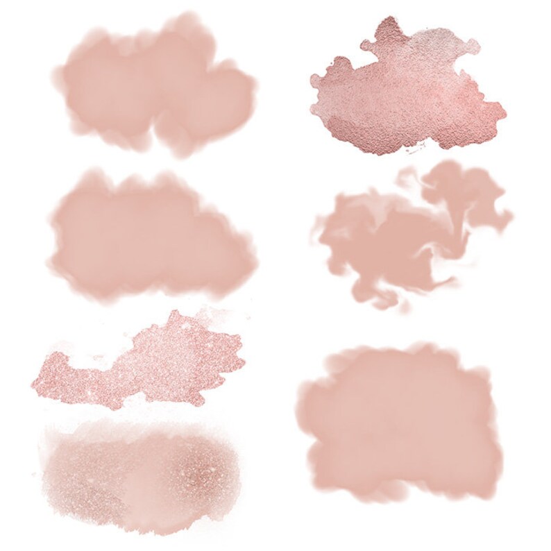 Watercolor Clipart 12 Rose Gold Watercolor Brush Clip Art - Etsy