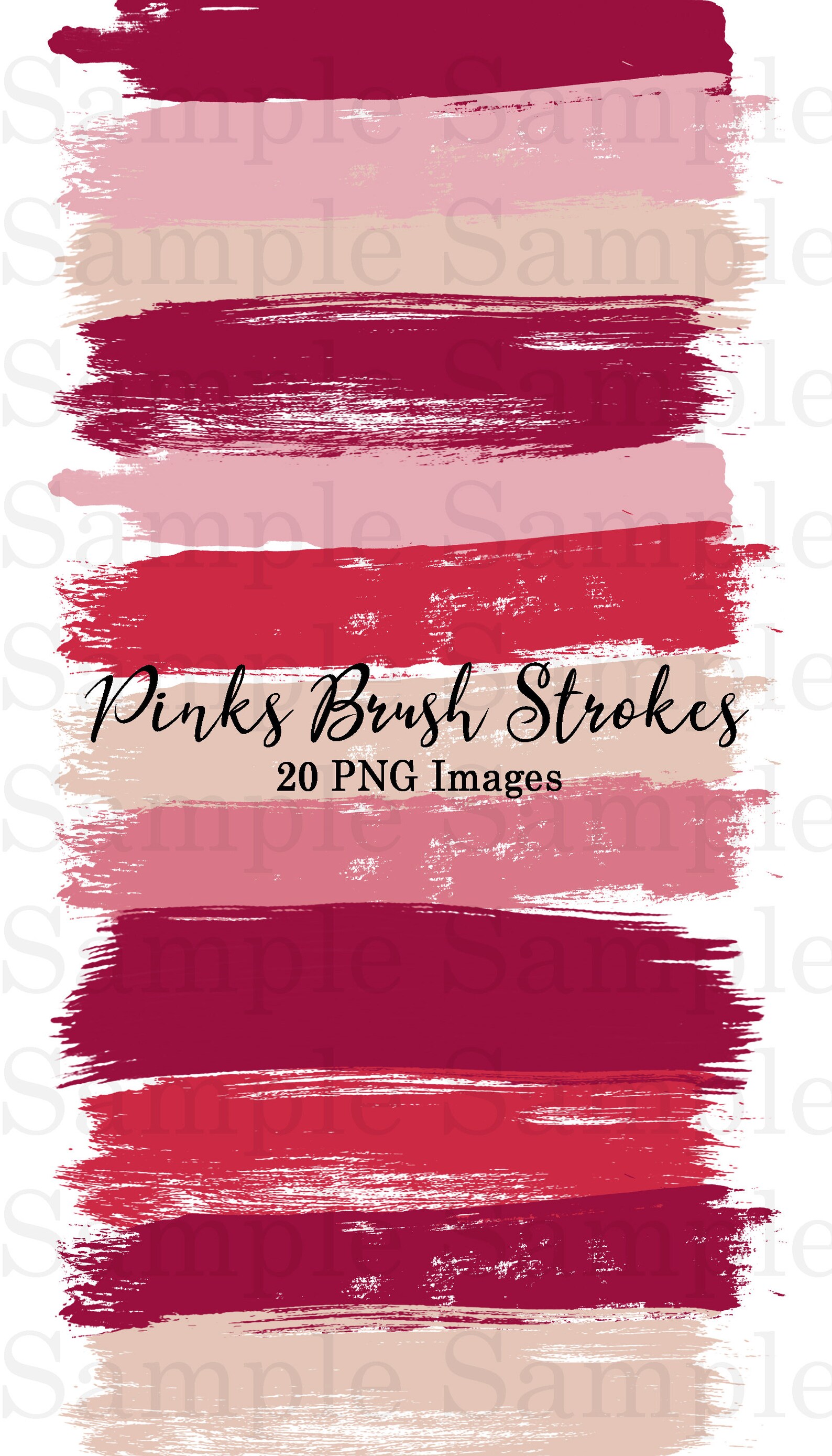 Pink Wine Rose Brush Strokes Clip Art #51 | Hand Painted Colors ...