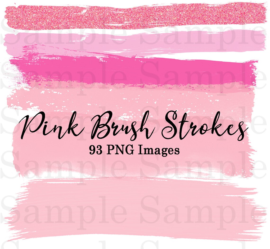 Pink Gray Brush Strokes Clip Art #38 Hand Painted Pink Glitter Foil ...
