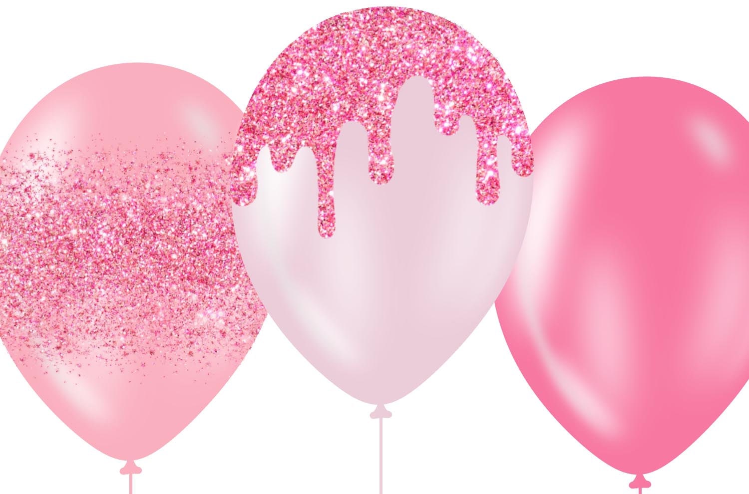 Purple and Pink Balloons Clipart, Glitter Sparkle Confetti Balloon Clip ...