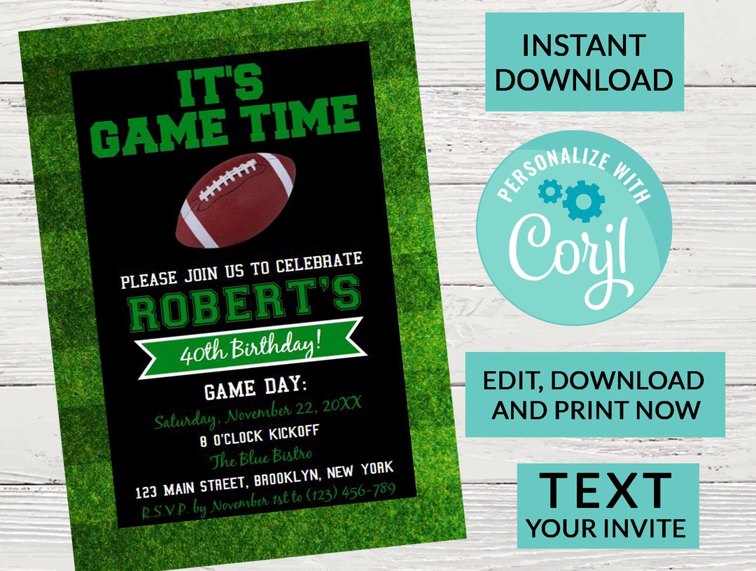 Football Birthday Invitation Party | Surprise Birthday Invite | Woman ...