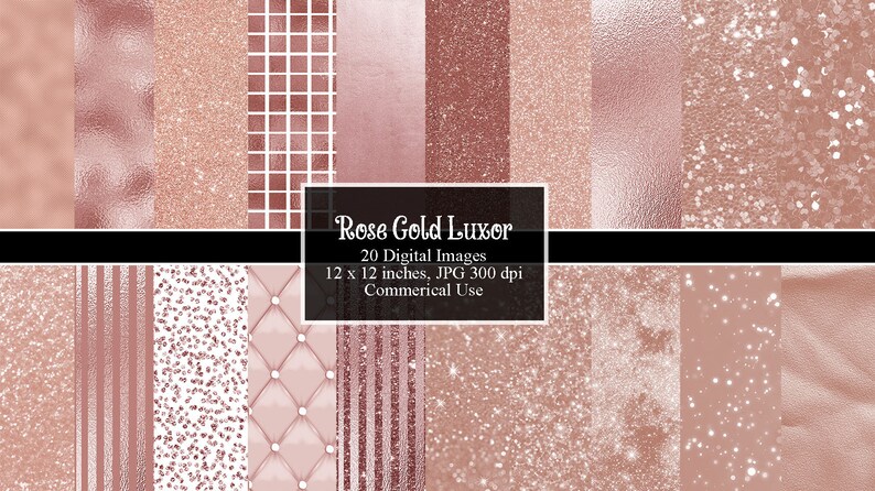 Rose Gold Luxor Digital Paperglitter Foil Sequin Diamonds - Etsy