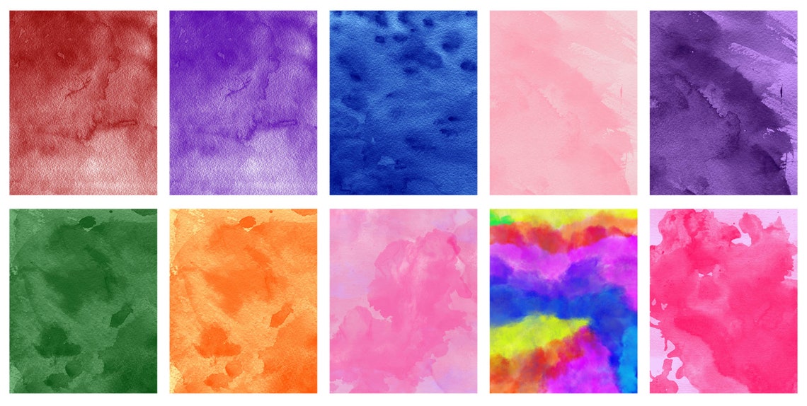 Watercolor Digital Paper Backgrounds, Printable Paper Watercolor Brush ...