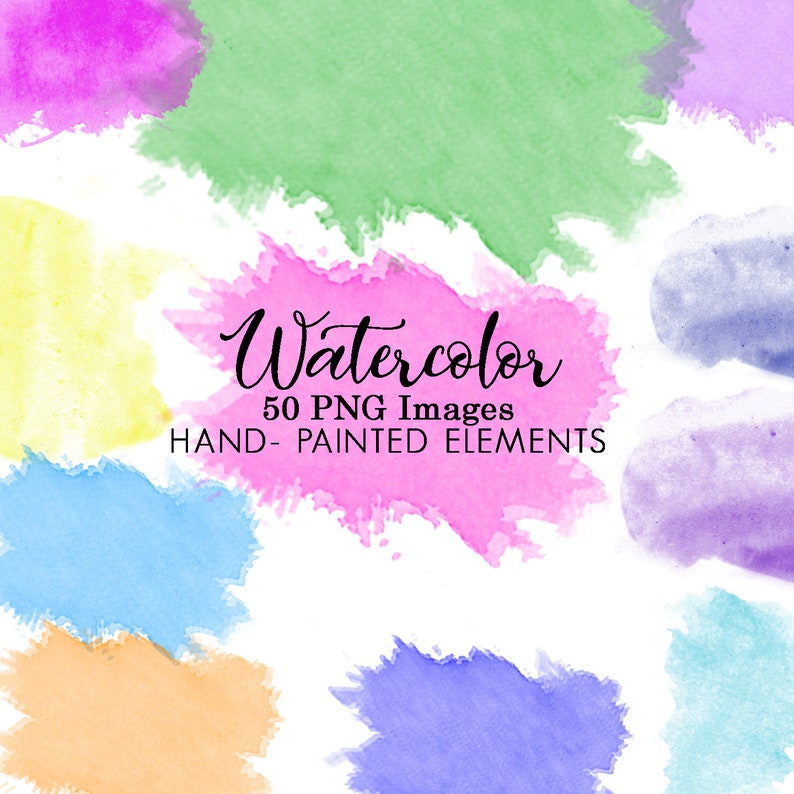 Watercolor Clipart Watercolor Clip Art Watercolors Textures - Etsy