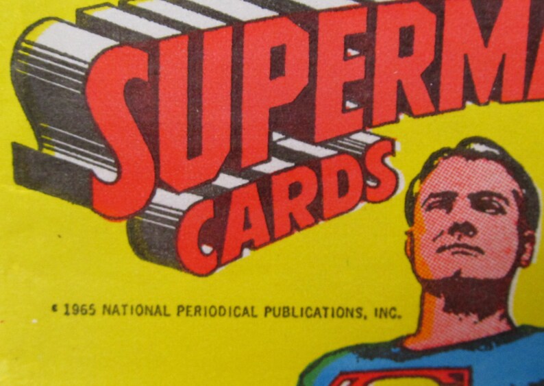 1965 SUPERMAN Original TV Show Topps Gum Card 5 Cent Wrapper No Flaws ...