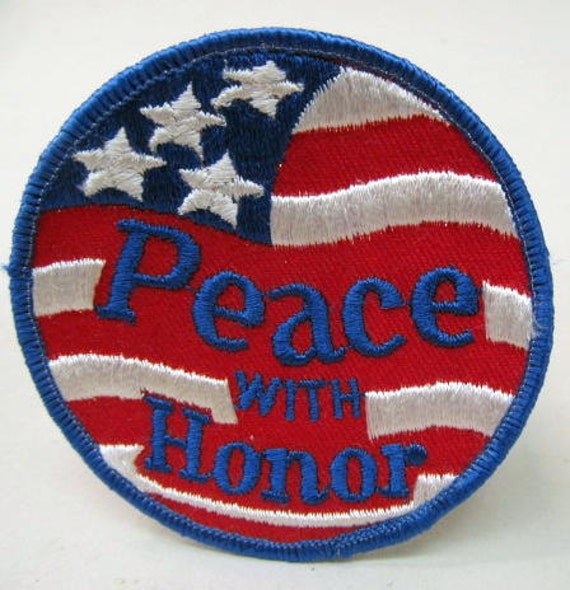 PEACE WITH HONOR Flag Design. Jacket or Shirt Patch. | Etsy