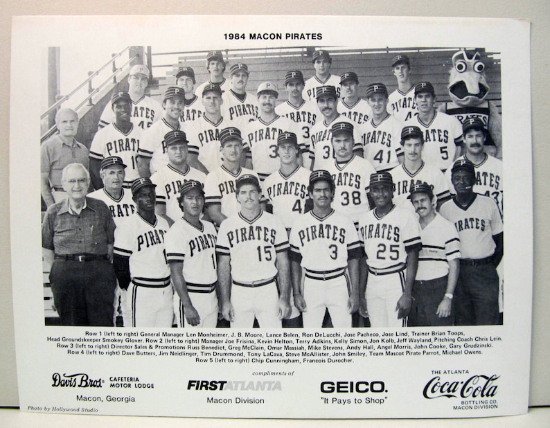 1984 MACON PIRATES Team Photo. Single A Minor League Baseball - Etsy