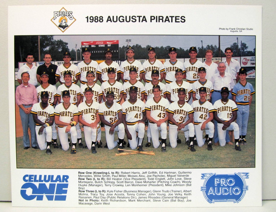 1988 AUGUSTA PIRATES Baseball Team Photo. Full Color. Minor League. - Etsy