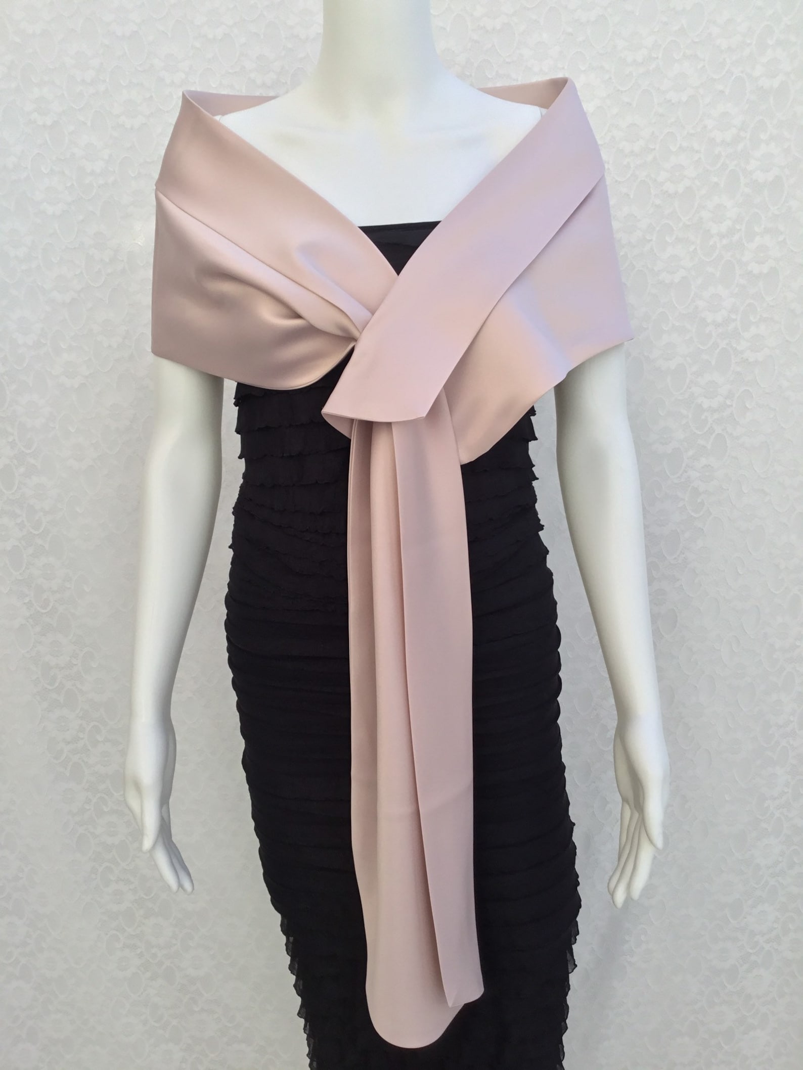 Satin Bridal Stole Dusty Pink Satin Evening Wrap | Etsy