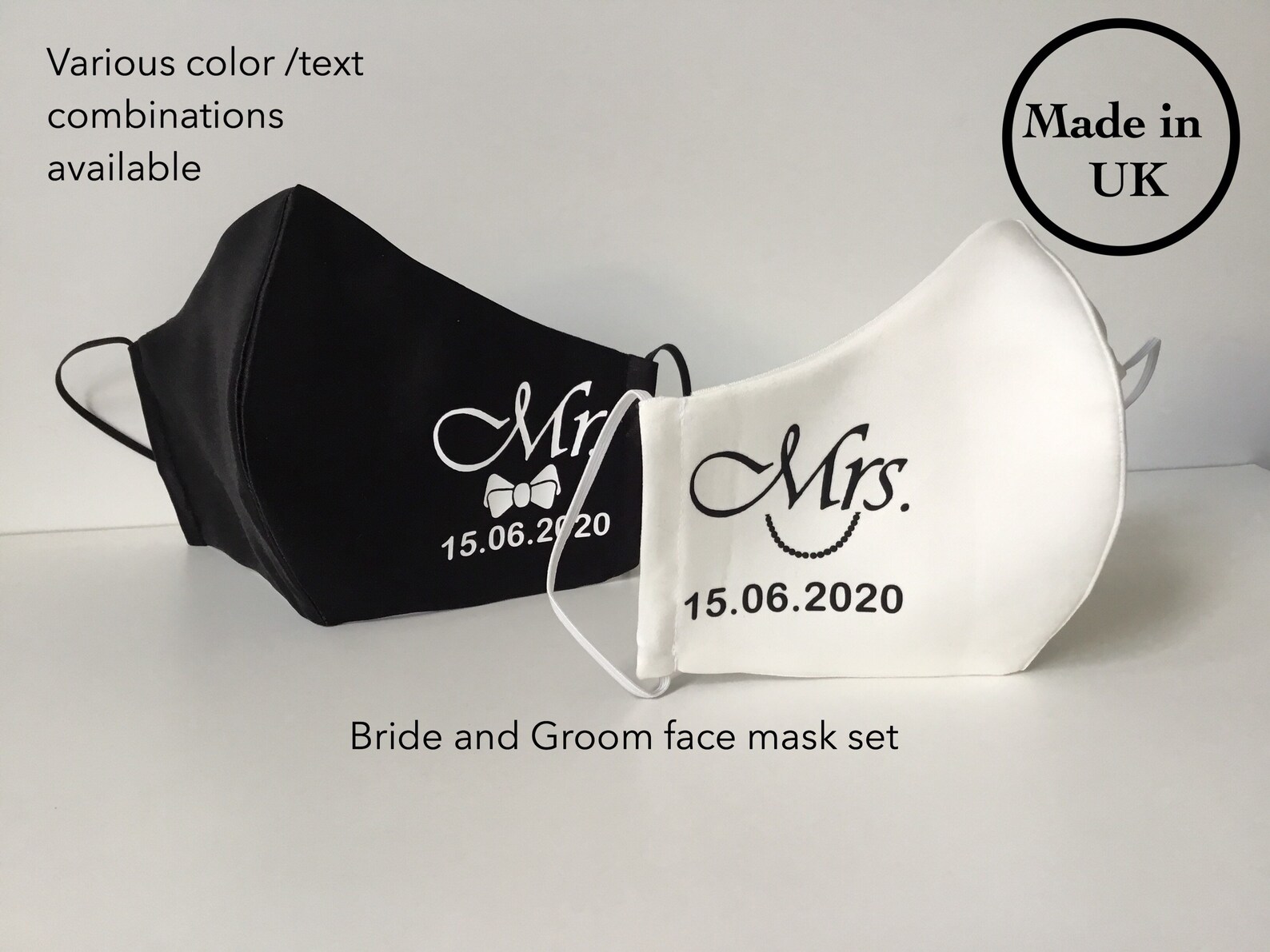 Made in UK Bride and Groom Face Mask / Wedding Face Mask / Mr. | Etsy