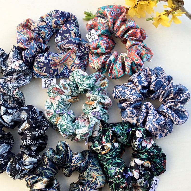 Liberty of London 100% Silk Satin Hair Scrunchie , Luxury Scrunchies in ...