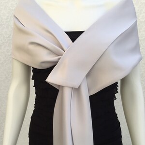 Satin Bridal Stole, Pale Silver Satin Evening Wrap , Bridesmaids Shawls ...