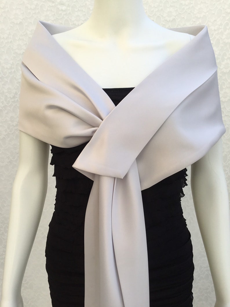 Satin Bridal Stole Pale Silver Satin Evening Wrap - Etsy UK