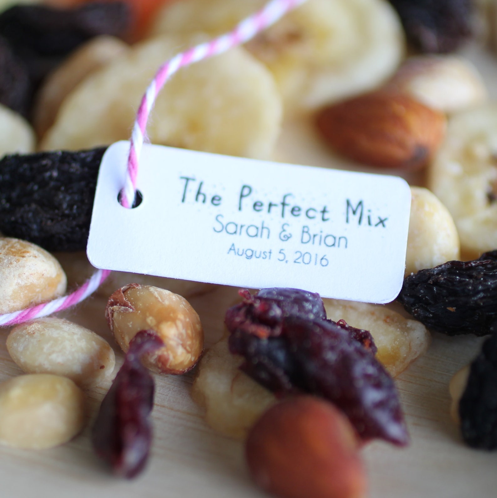 Wedding Favor Tags for Trail Mix, Trail Mix Favor Tags, Personalized ...