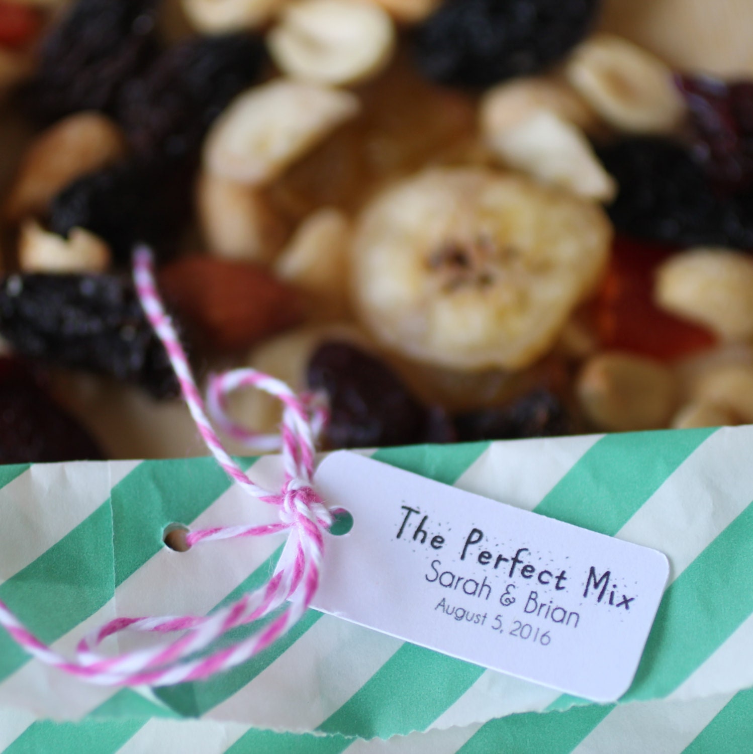 Wedding Favor Tags for Trail Mix, Trail Mix Favor Tags, Personalized ...