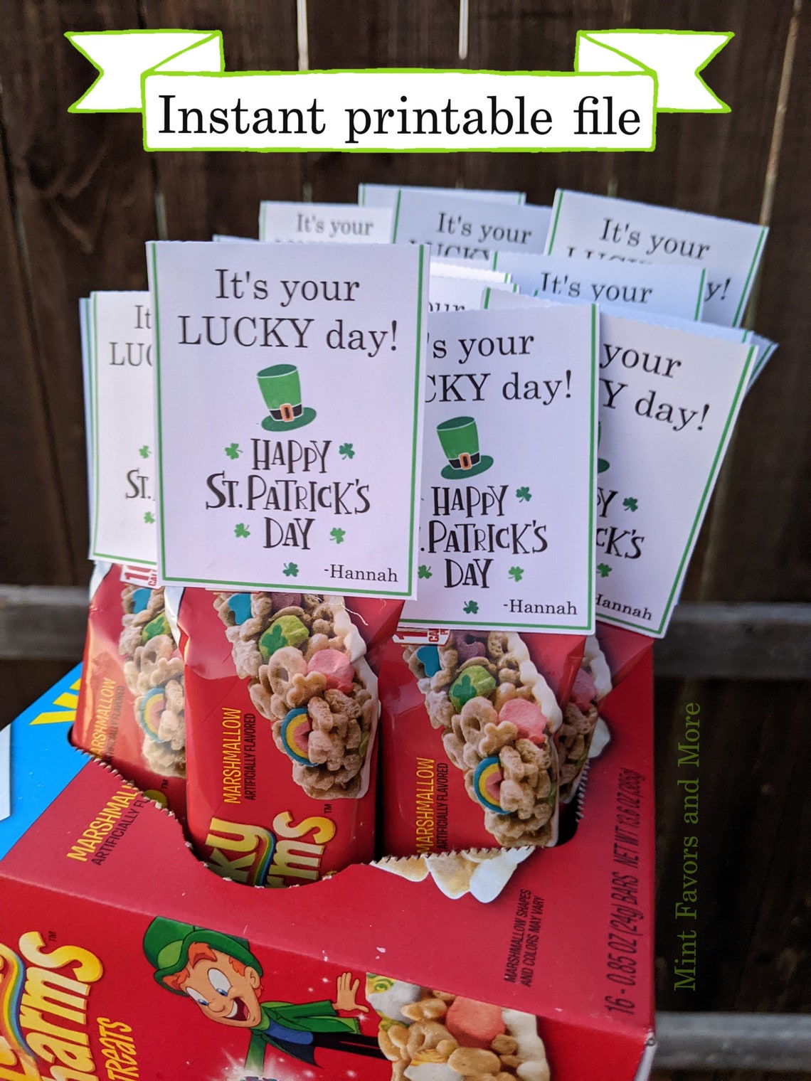 St. Patrick's Day Printable File for Lucky Charms or Candy | Etsy