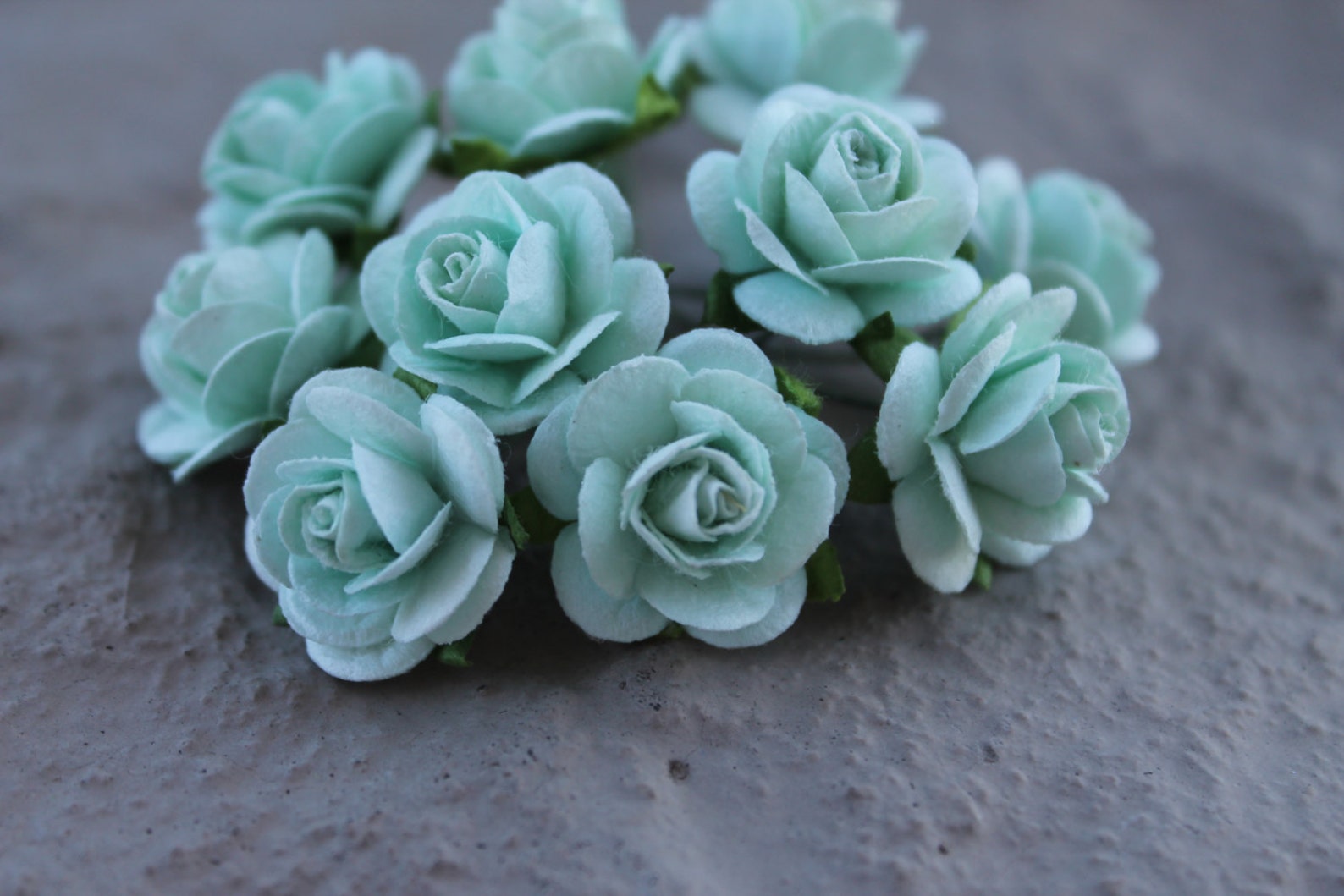 Flower Embellishments Mint Green Roses Decorations for - Etsy