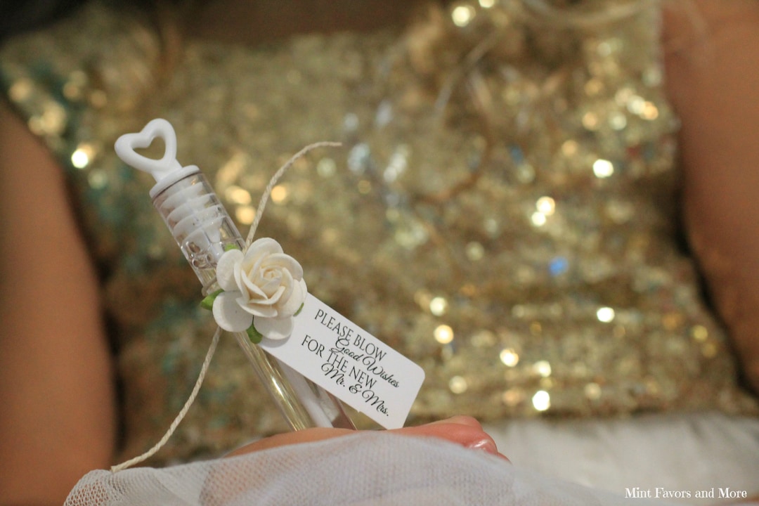 ASSEMBLED Wedding Bubbles, Bubble Send Off, Bubble Wands, Gold Wedding ...