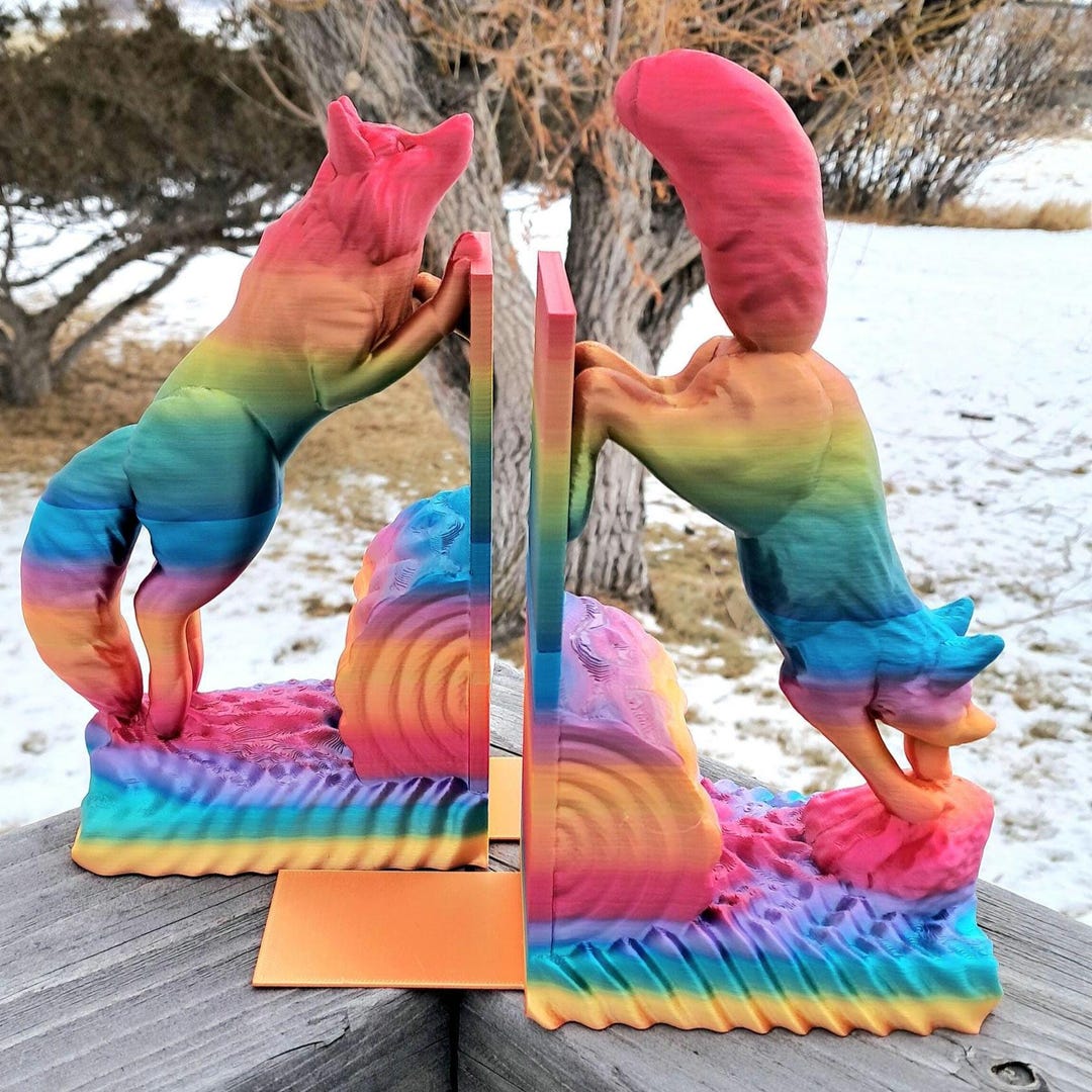 3D Printed Bookends, Book Accessories, Fox Bookends, Unique Bookends ...