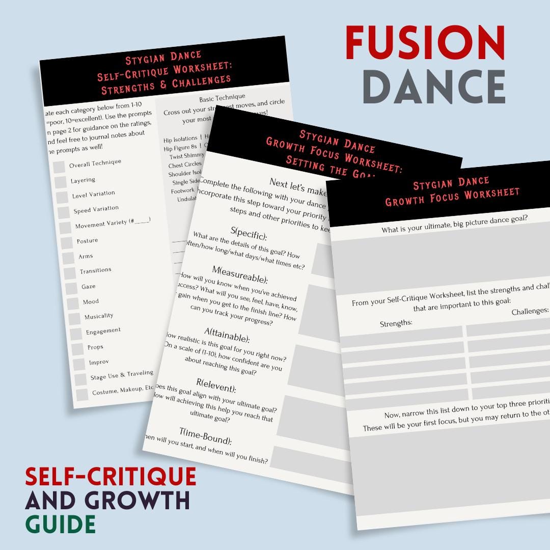 Fusion Dance Self-critique and Growth Guide PDF Bundle for Belly ...
