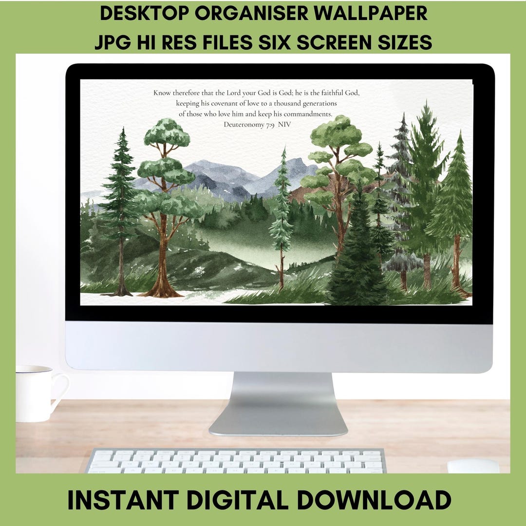 Alpine Forest Wallpaper Digital Download - Desktop, Laptop, Phone ...