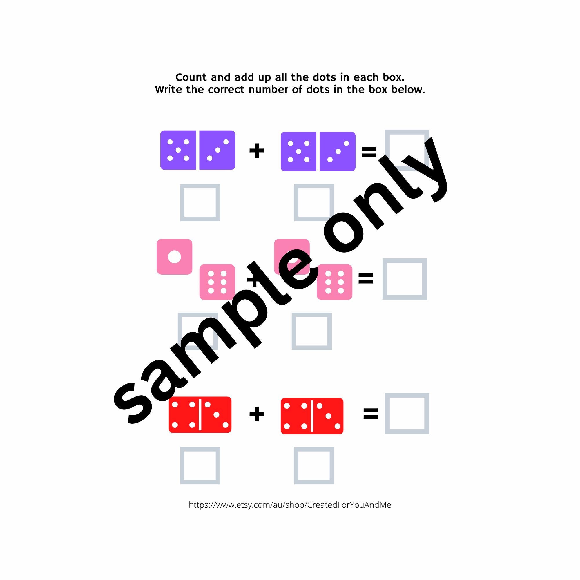 Grade 1 Kindergarten Math Addition Worksheets, Instant Downloadable PDF ...