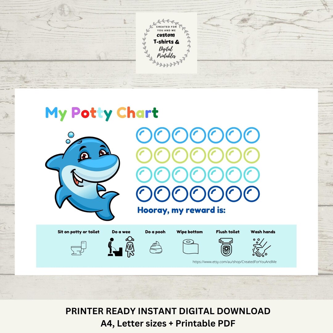 Baby Shark Potty Training Reward Chart, Toddler Toilet Training Plan ...