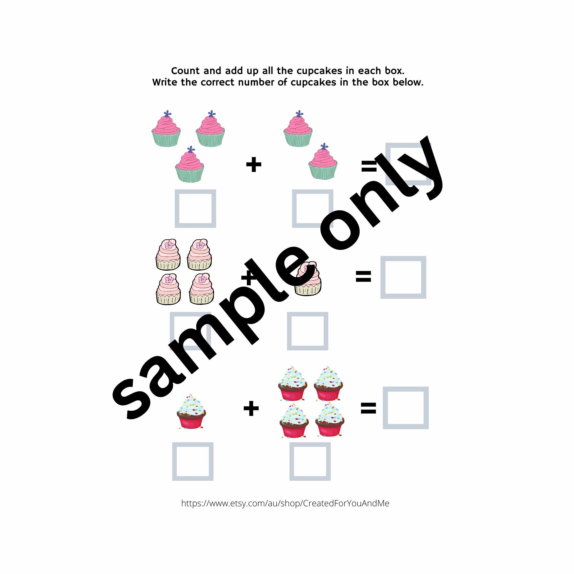 Grade 1 Kindergarten Math Addition Worksheets, Instant Downloadable PDF ...