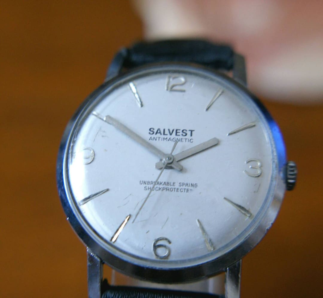 Vintage Salvest French Mechanical Watch – Mid Century Men's Dress Watch ...