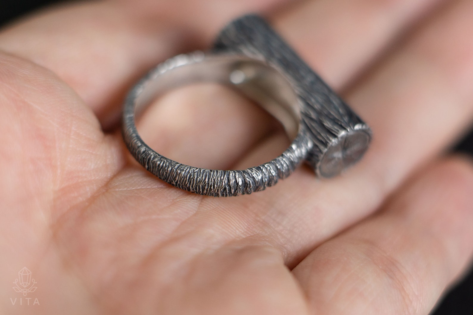 Tree stump ring Timber ring Stump silver ring Tree stump | Etsy