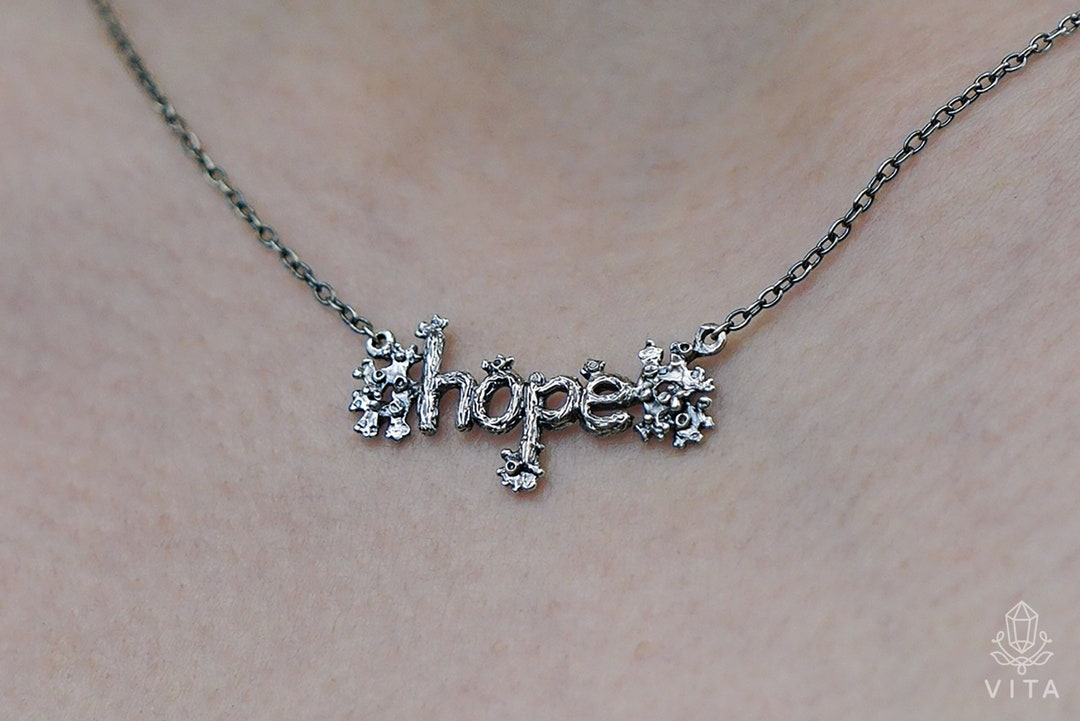 Hope Necklace Letter Hope Charms Script Inspiration Silver - Etsy